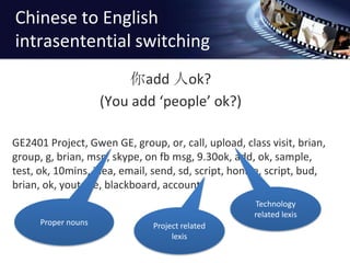 Code switching between peers in a project-based English for science ...