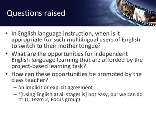 Code switching between peers in a project-based English for science ...
