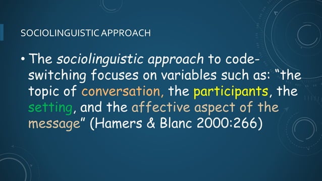 Code Switching in Classroom | PPTX