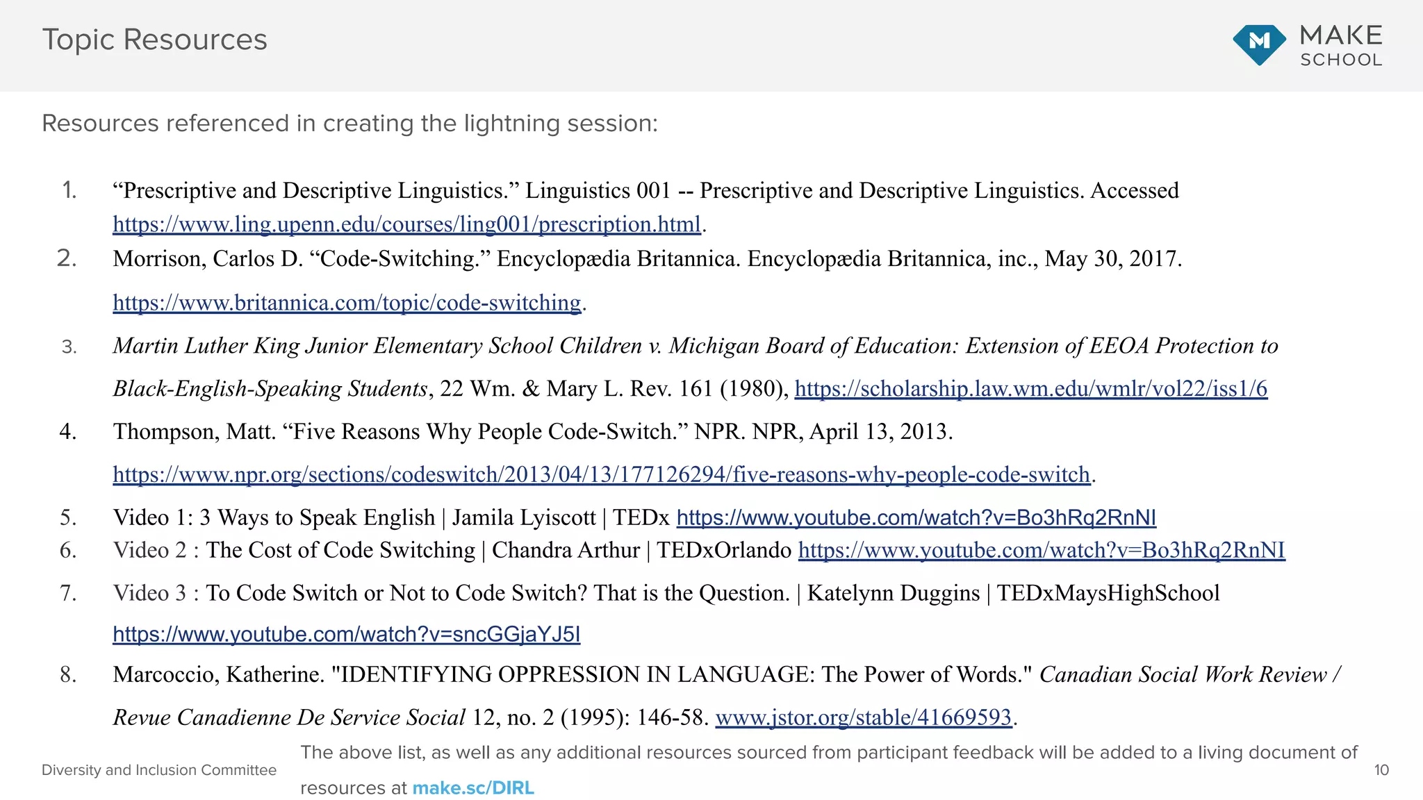 Prescriptive & Descriptive Language, and Code Switching | PPT