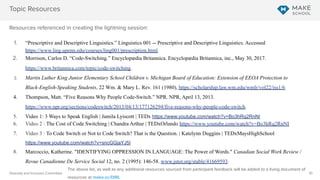 Prescriptive & Descriptive Language, and Code Switching | PPT