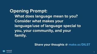 Prescriptive & Descriptive Language, and Code Switching | PPT