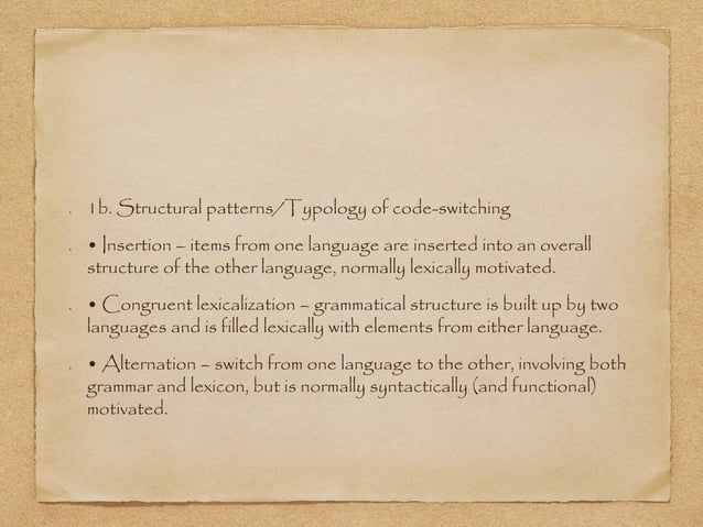 Code switching presentation387 | PPTX | Programming Languages | Computing