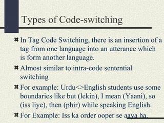 Code Switching in Pakistan | PPT