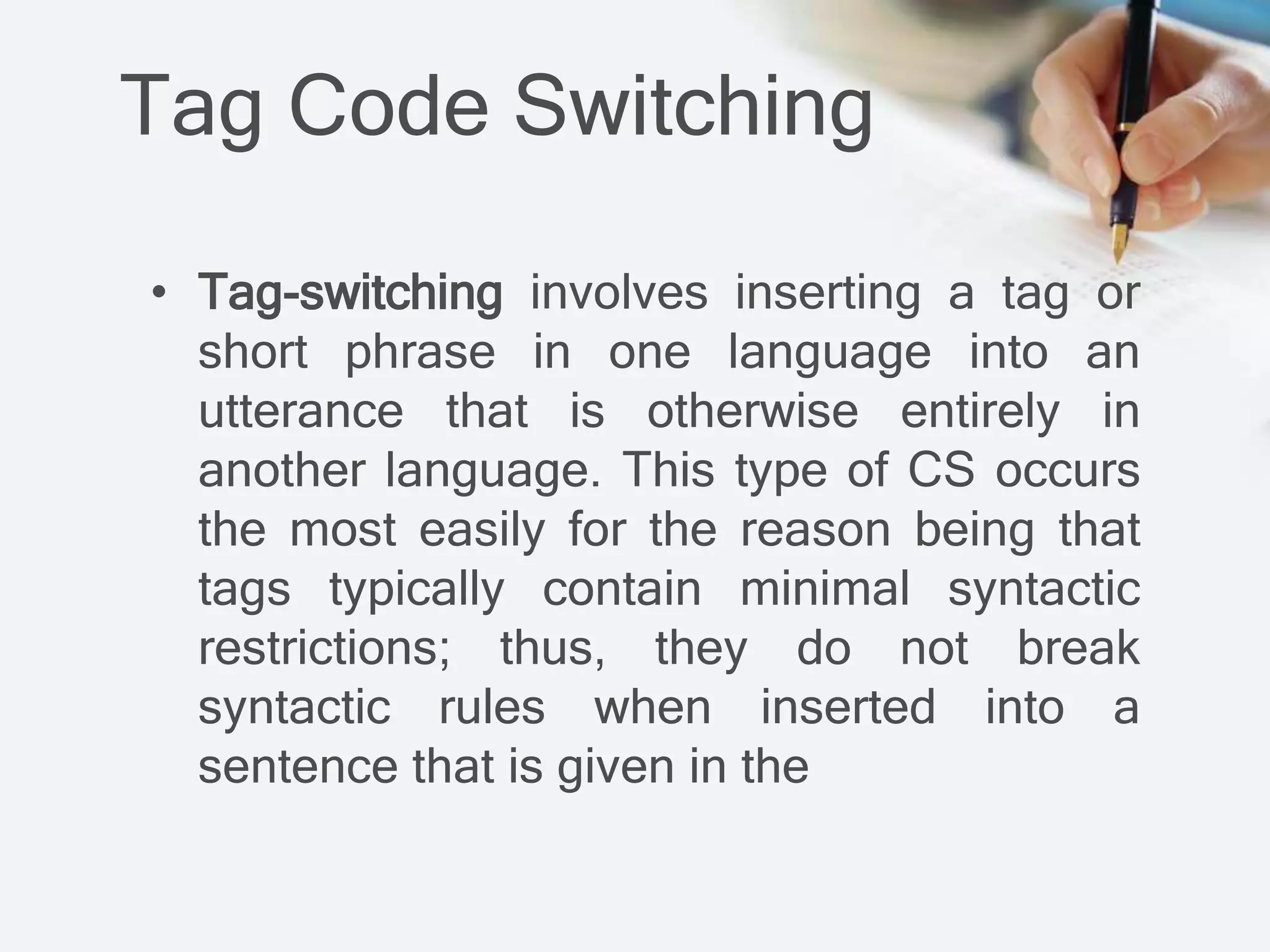 Code switching & code mixing | PPTX