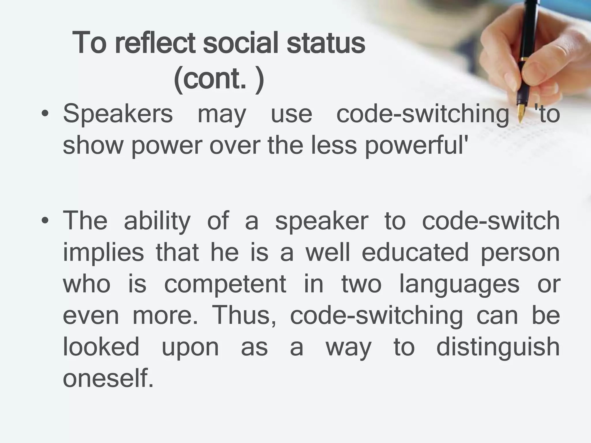 Code switching & code mixing | PPTX