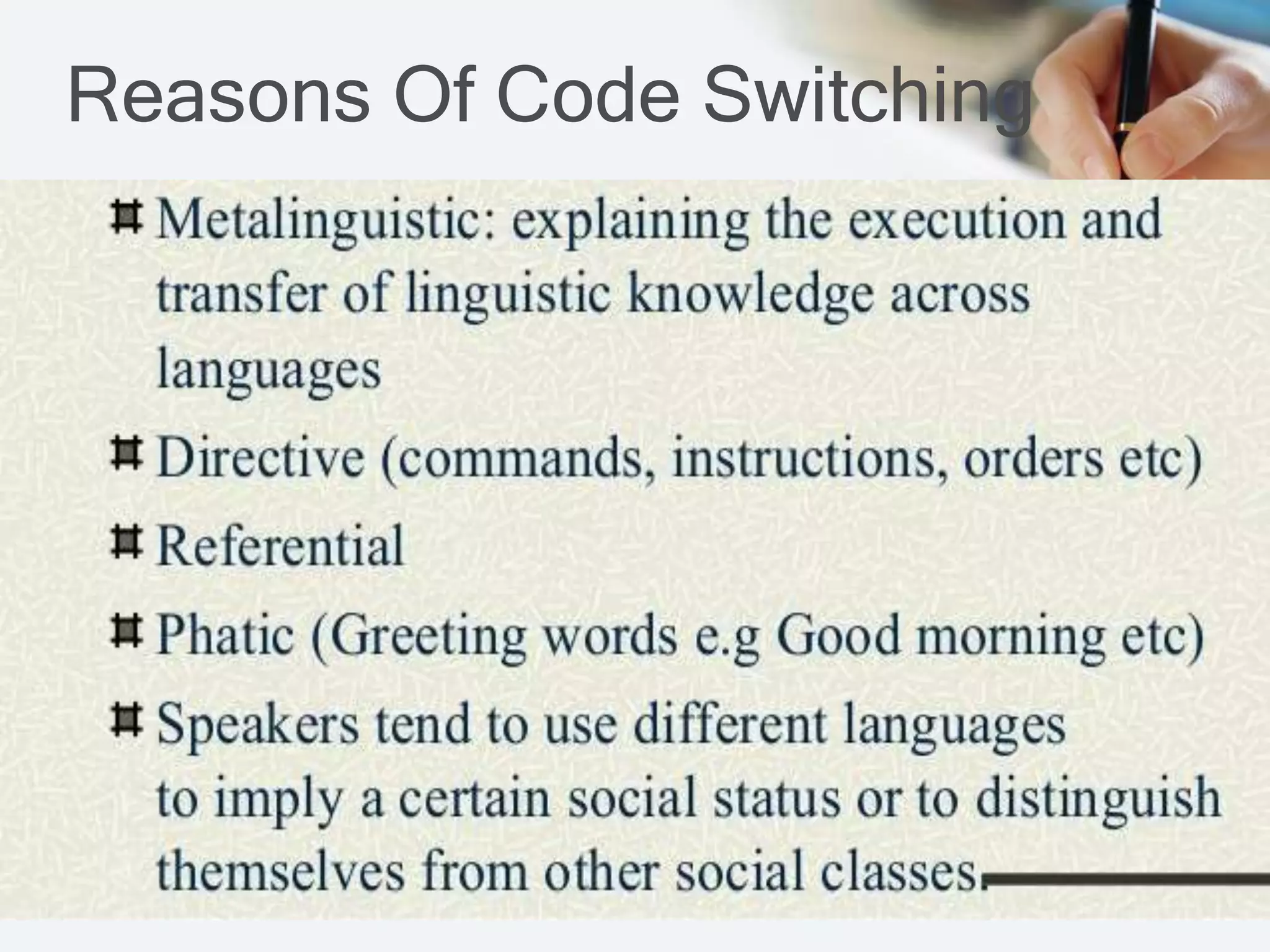 Code switching & code mixing | PPTX
