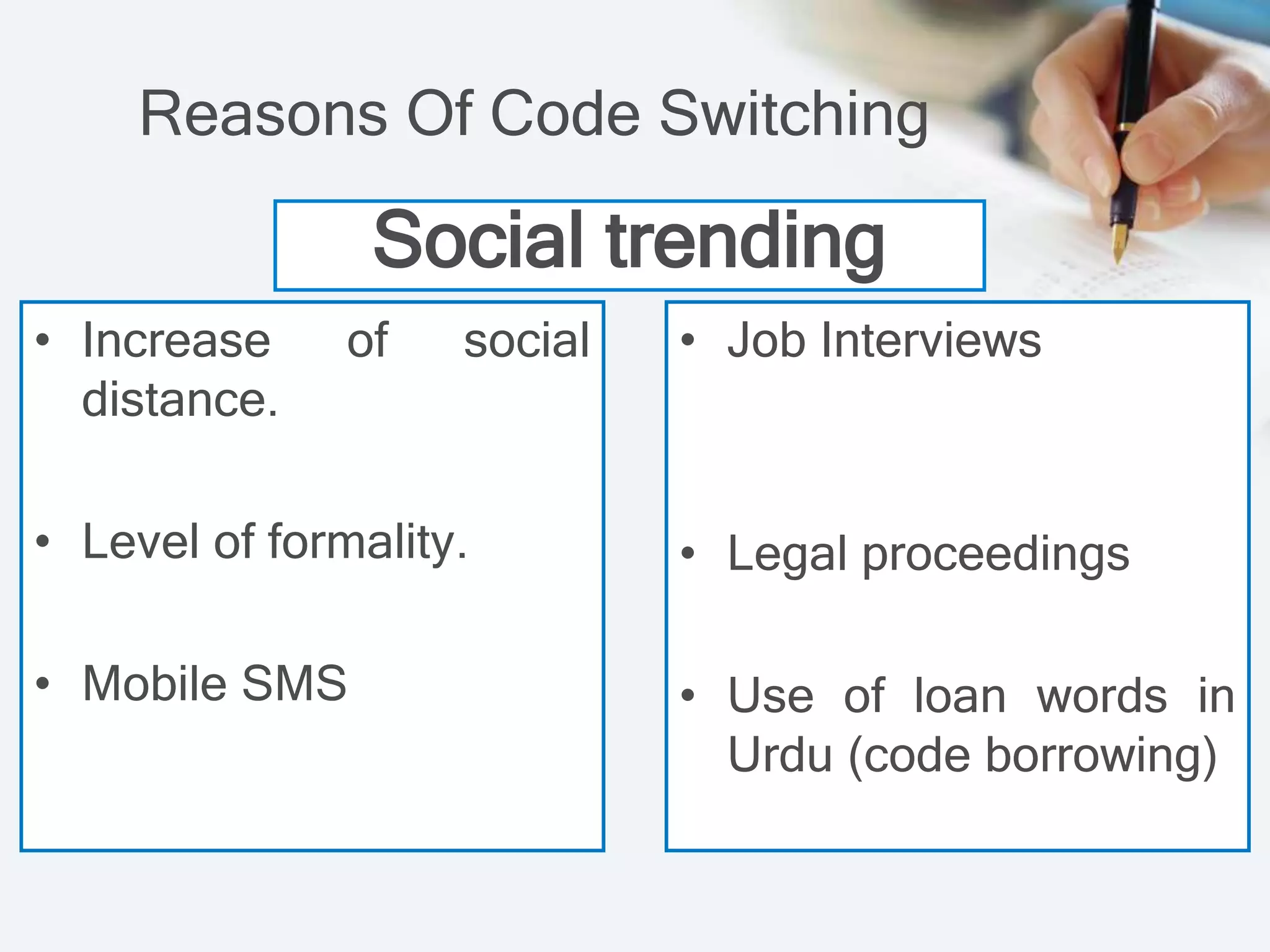 Code switching & code mixing | PPTX