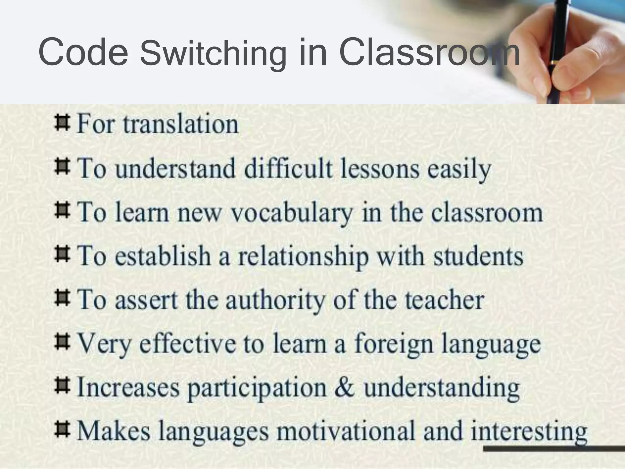 Code switching & code mixing | PPTX