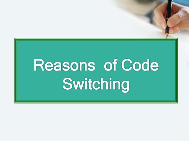 Code switching & code mixing | PPTX