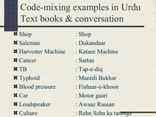Code switching & code mixing | PPTX