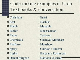 Code switching & code mixing | PPTX