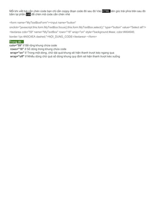 Code Tạo Khung Chứa Code | PDF