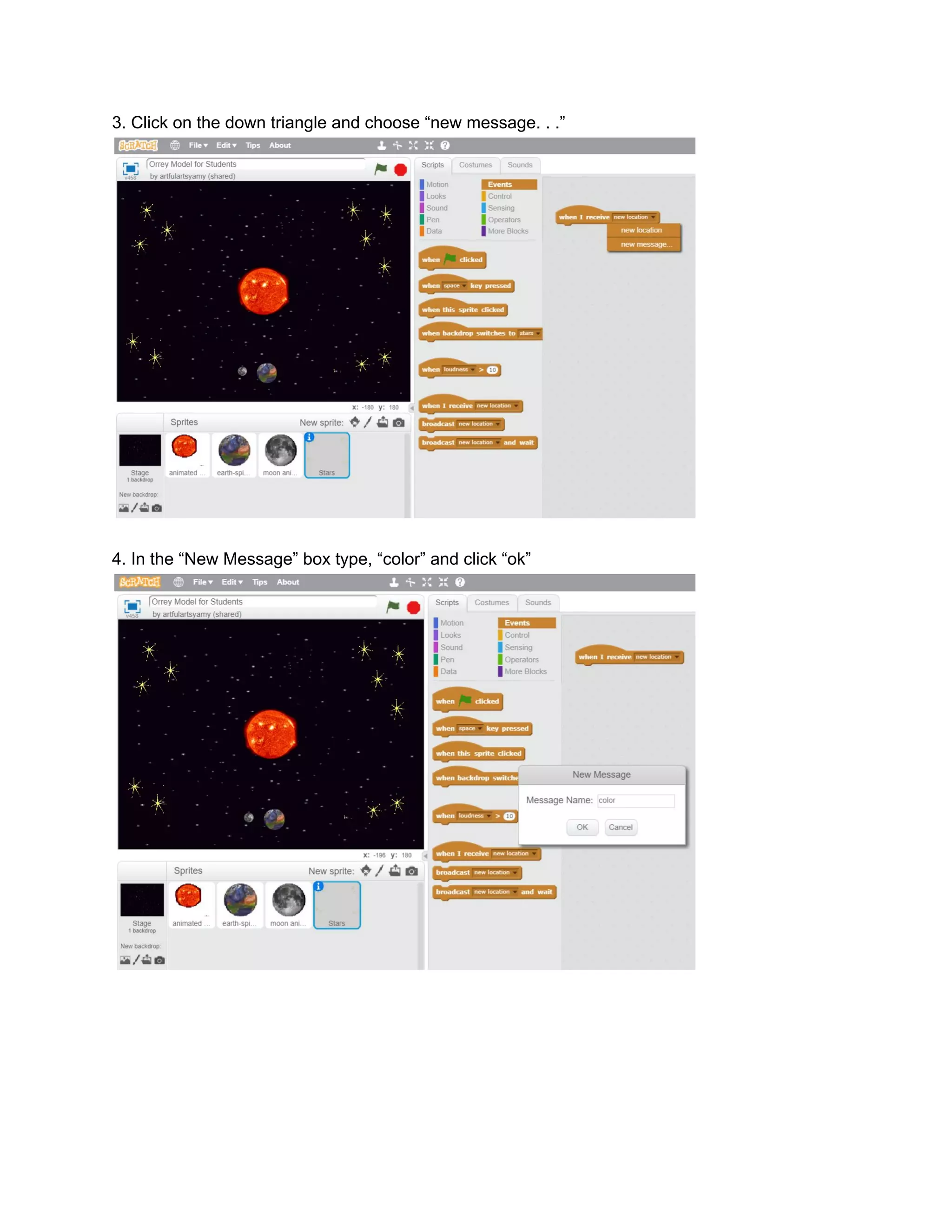 Code the stars in scratch | PDF