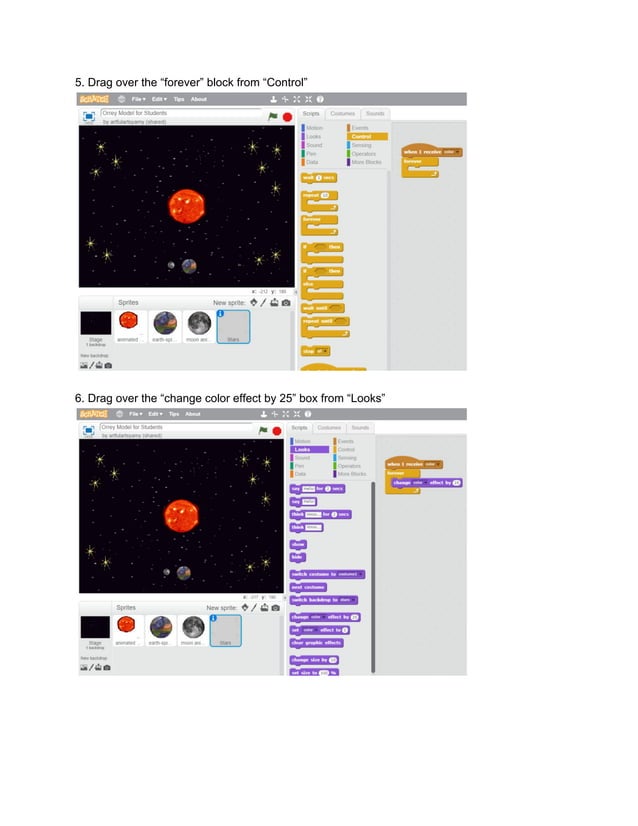 Code the stars in scratch | PDF