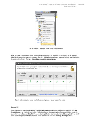 Codetwo public folders users manual - Share Outlook Calendars, Contacts, Email, Tasks, Sharing ...