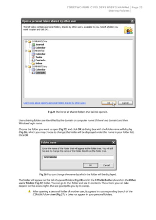 Codetwo public folders users manual - Share Outlook Calendars, Contacts, Email, Tasks, Sharing ...