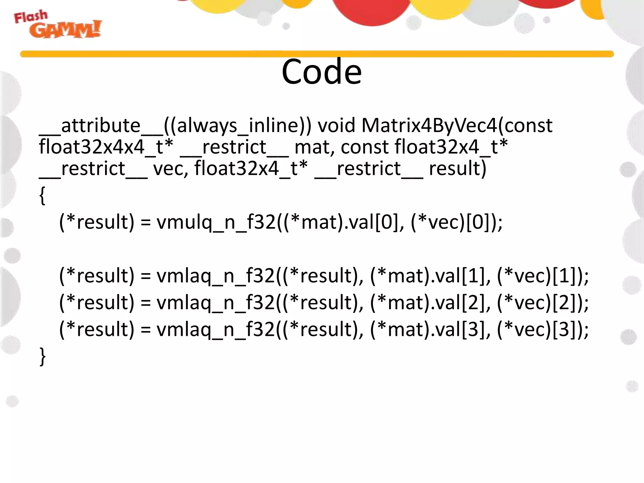 Code vectorization for mobile devices | PPT