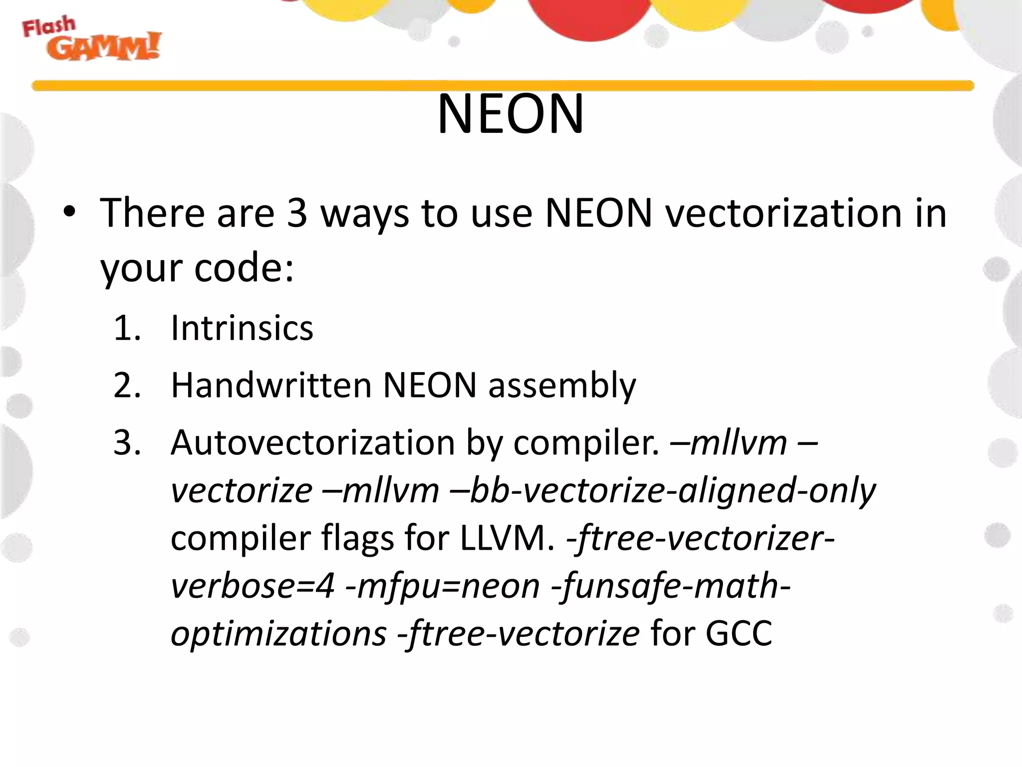 Code vectorization for mobile devices | PPT