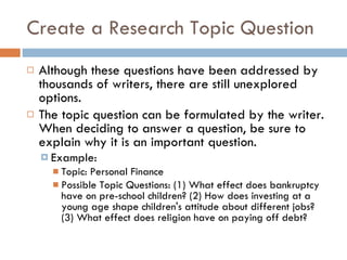Research Paper: The Preliminary Stages | PPT