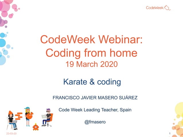 Karate & coding #Code week webinar #coding from home | PPT