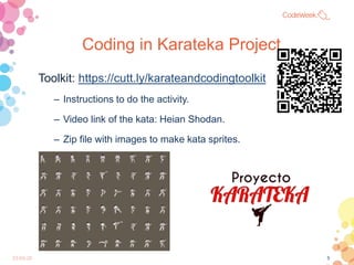 Karate & coding #Code week webinar #coding from home | PPT