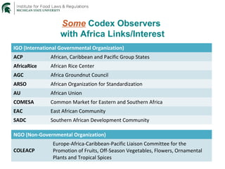 Codex - Africa food manufacturers | PPT