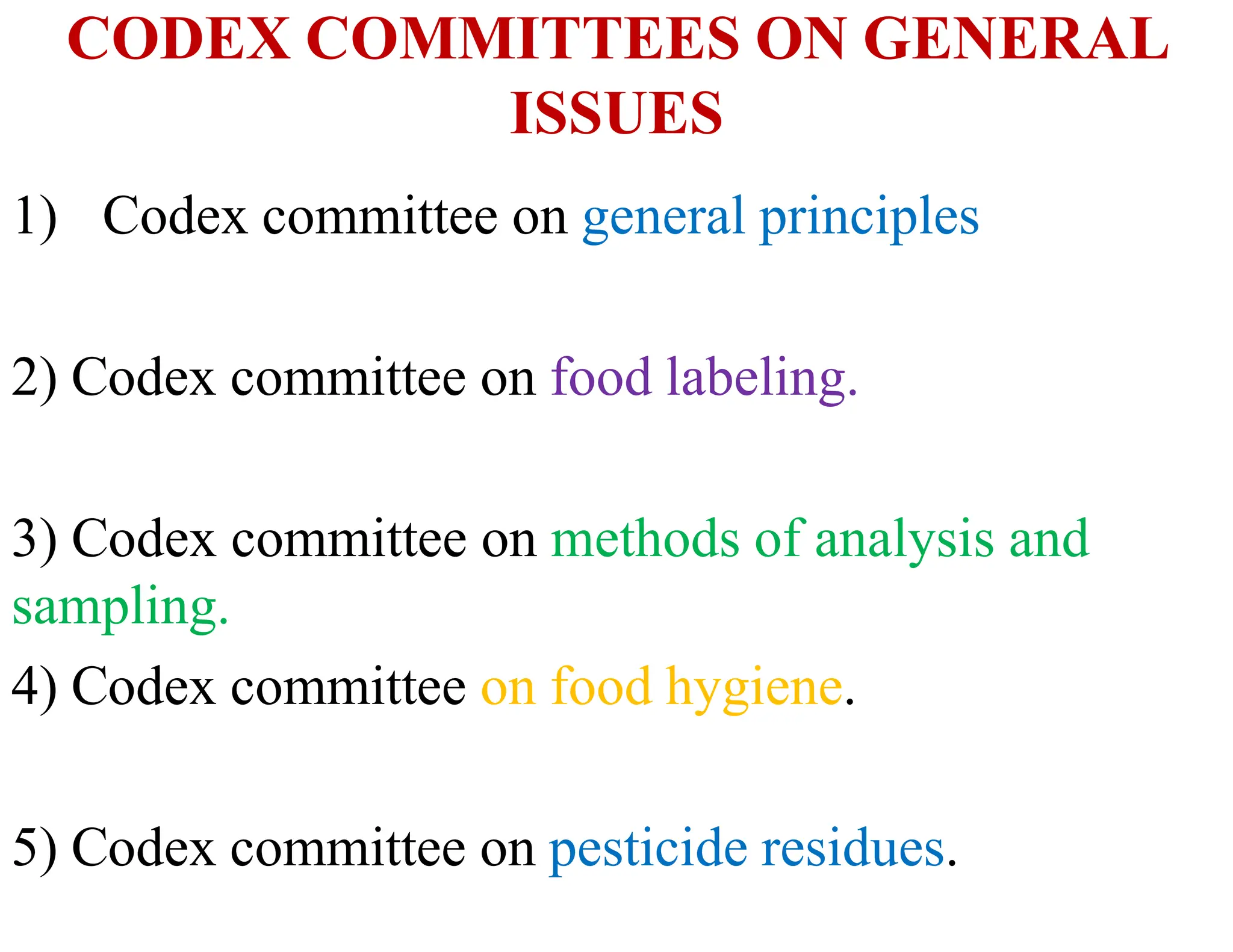 CODEX alimentariums of food safety and quality | PPT