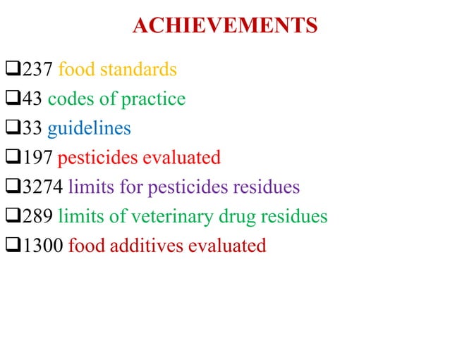 CODEX alimentariums of food safety and quality | PPT