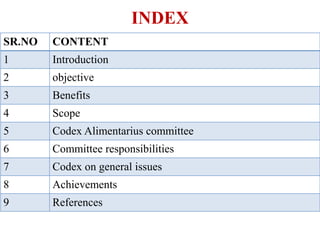 CODEX alimentariums of food safety and quality | PPT