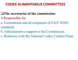 CODEX alimentariums of food safety and quality | PPT