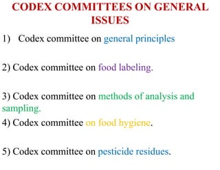 CODEX alimentariums of food safety and quality | PPT