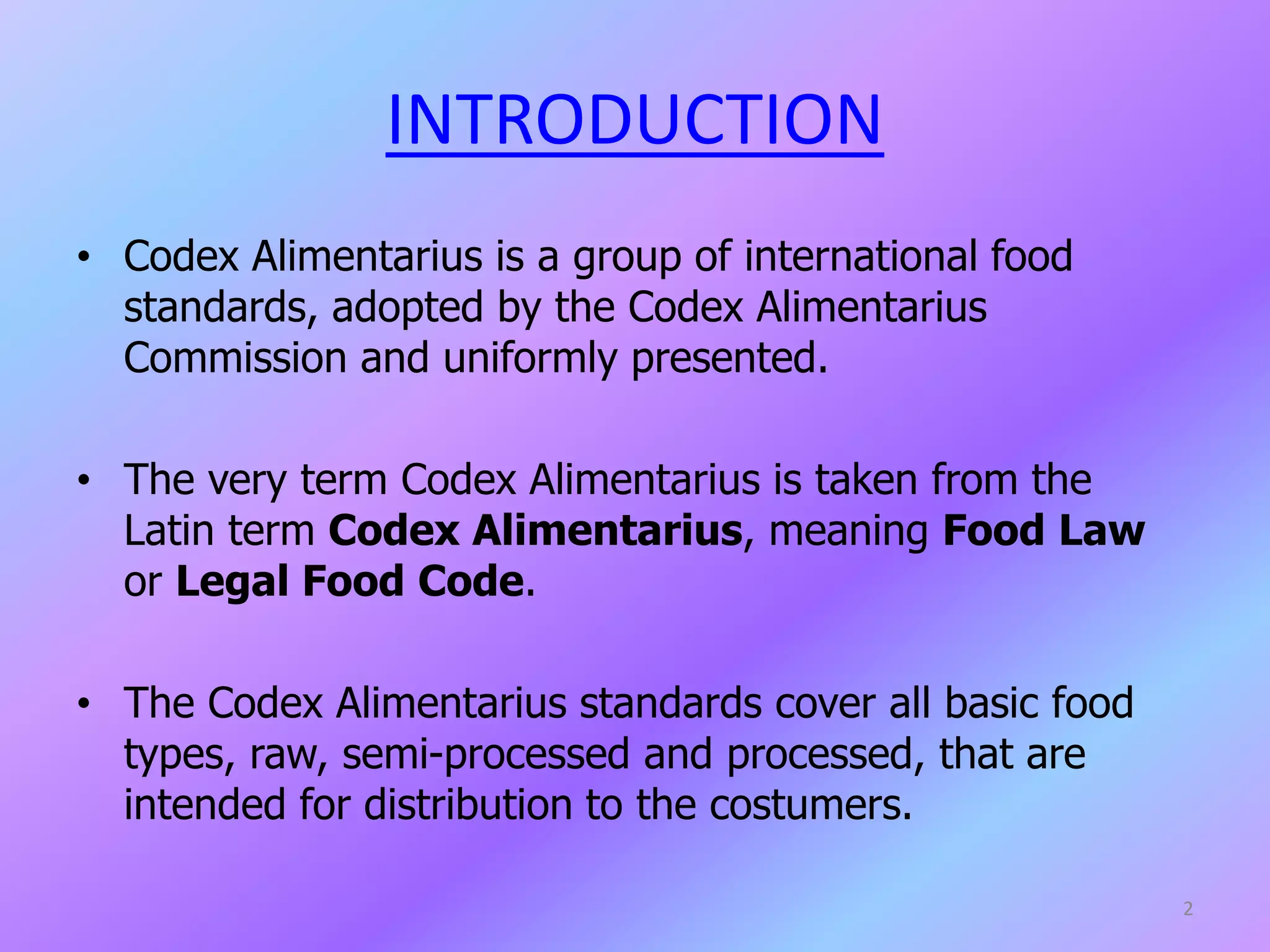 Codex alimentarius - food standard by mahboob khan | PPTX