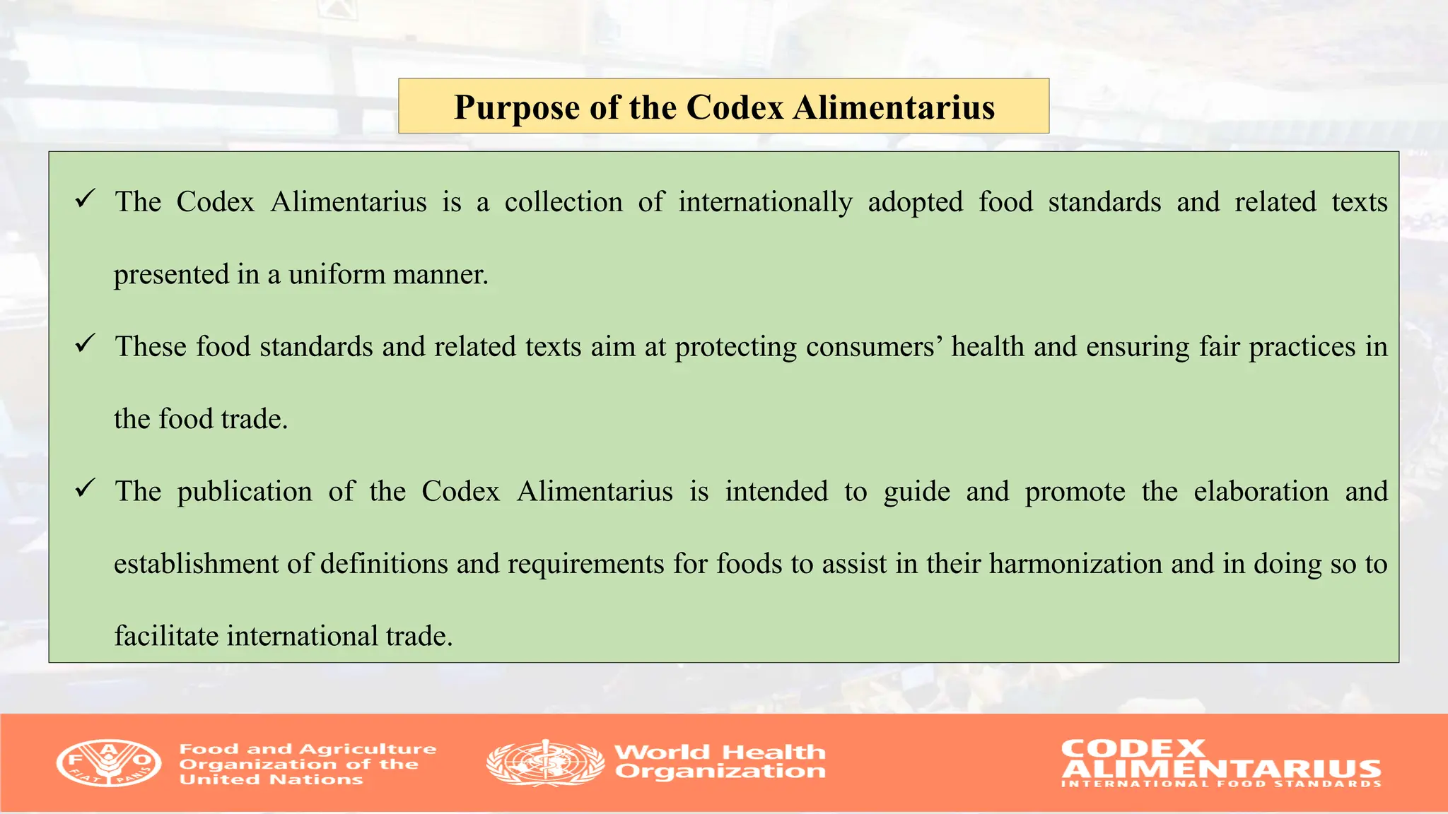 The Codex Alimentarius Commission (CAC). | PPTX