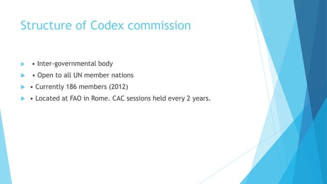 CODEX ALIMENTARIUS giving set of rules and regulations for the ...