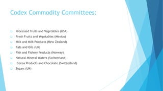 CODEX ALIMENTARIUS giving set of rules and regulations for the processing | PPT