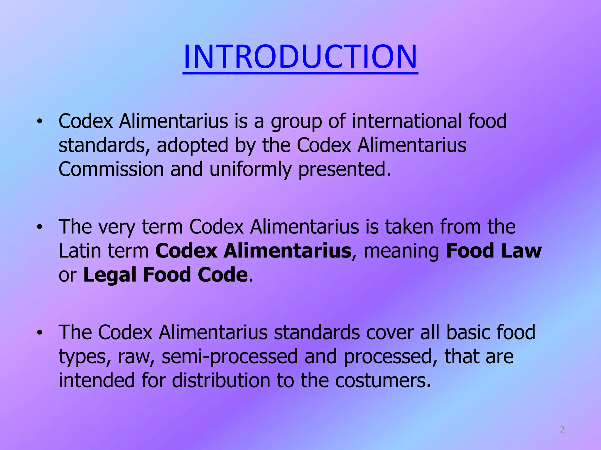 Codex alimentarius ppt | PPTX