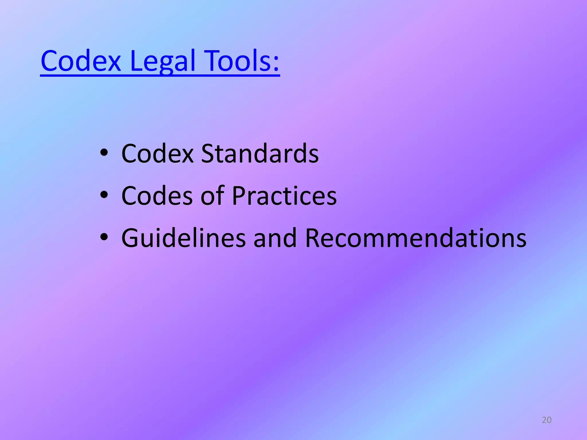 Codex alimentarius ppt | PPTX