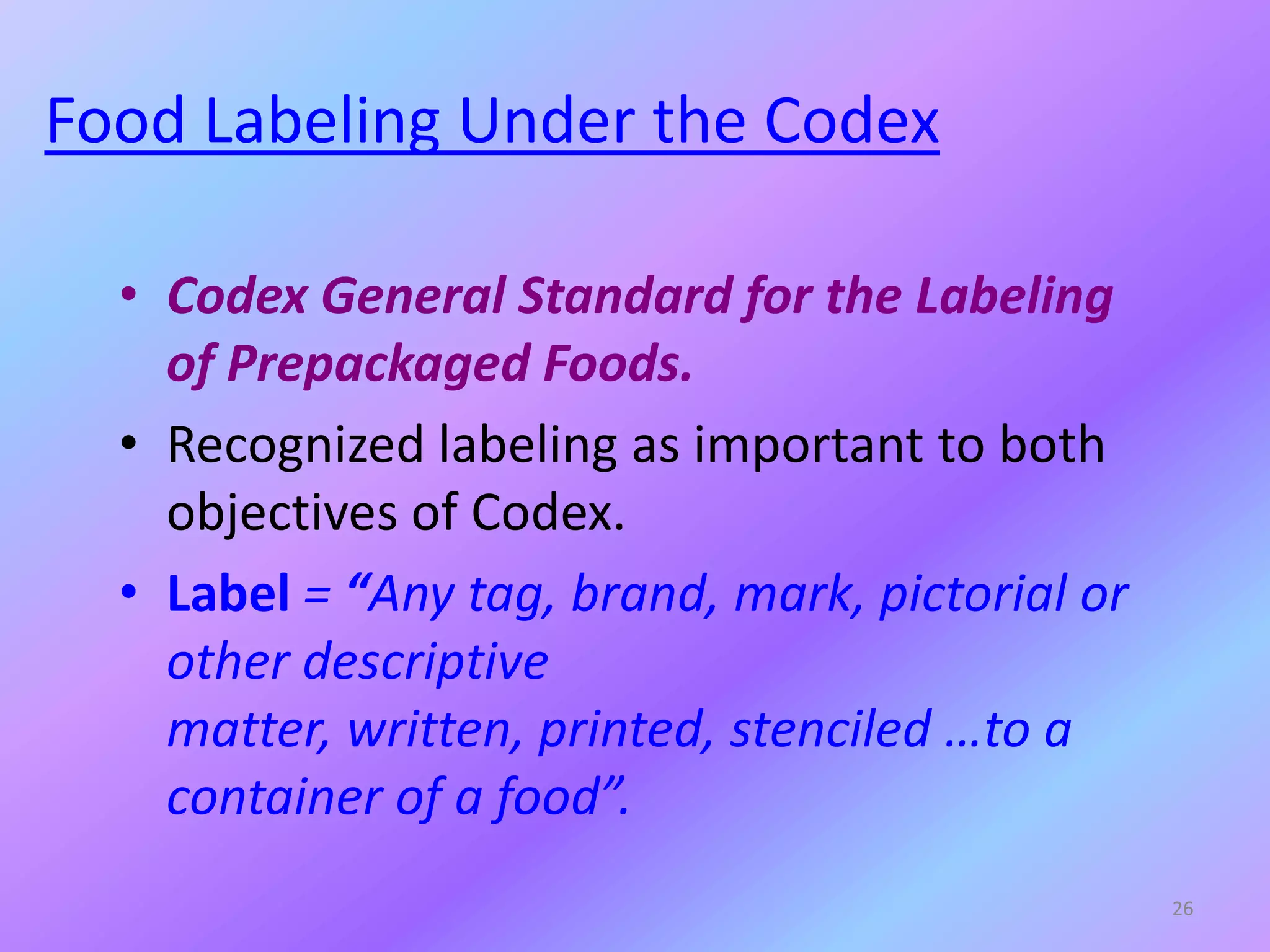 Codex alimentarius ppt | PPTX