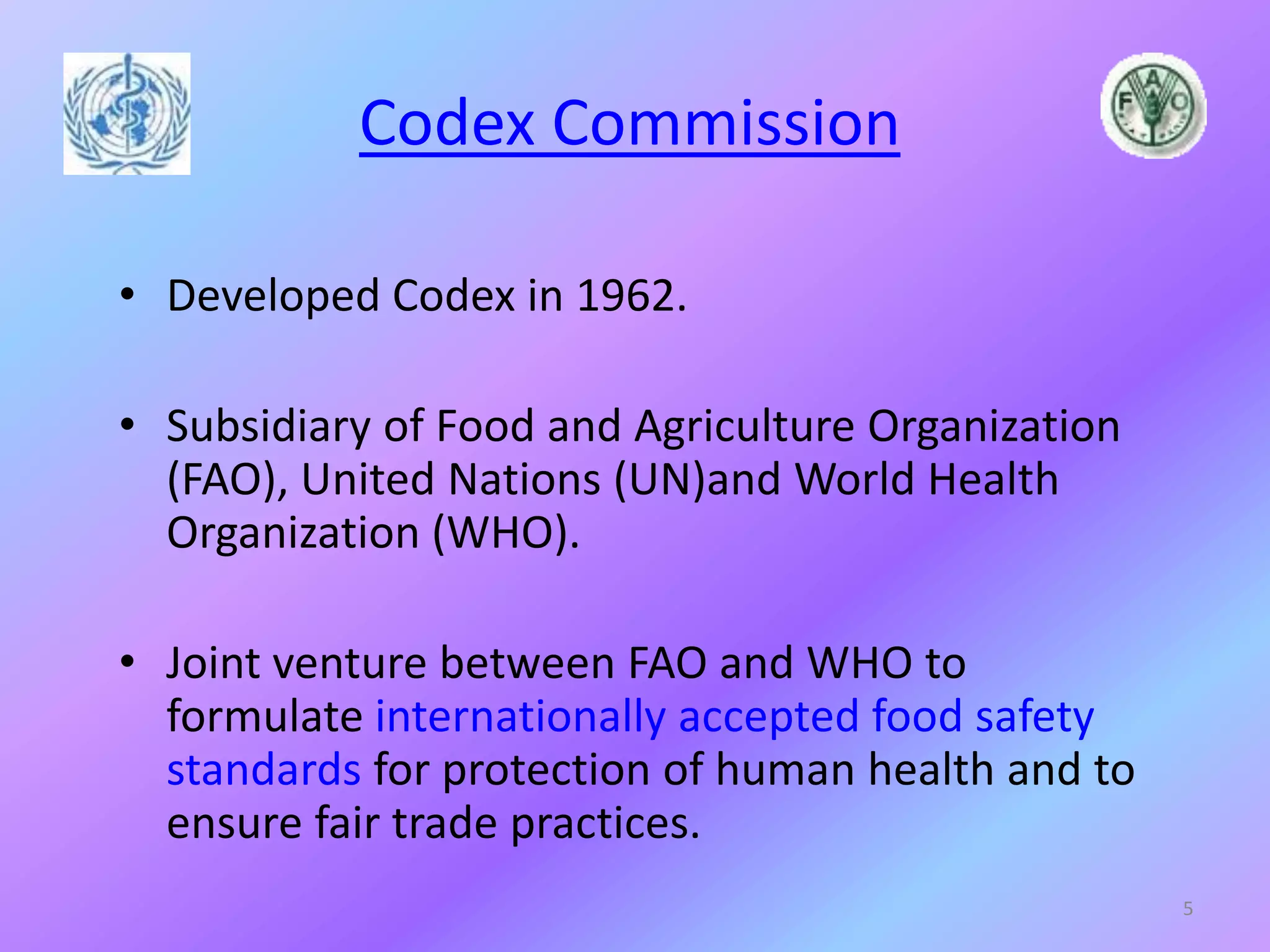 Codex alimentarius ppt | PPTX