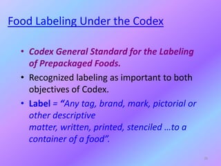 Codex alimentarius ppt | PPTX