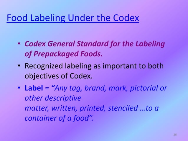 Codex alimentarius ppt | PPTX