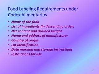 Codex alimentarius ppt | PPTX