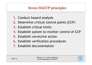 CODEX Guidelines for the Application of HACCP | PDF