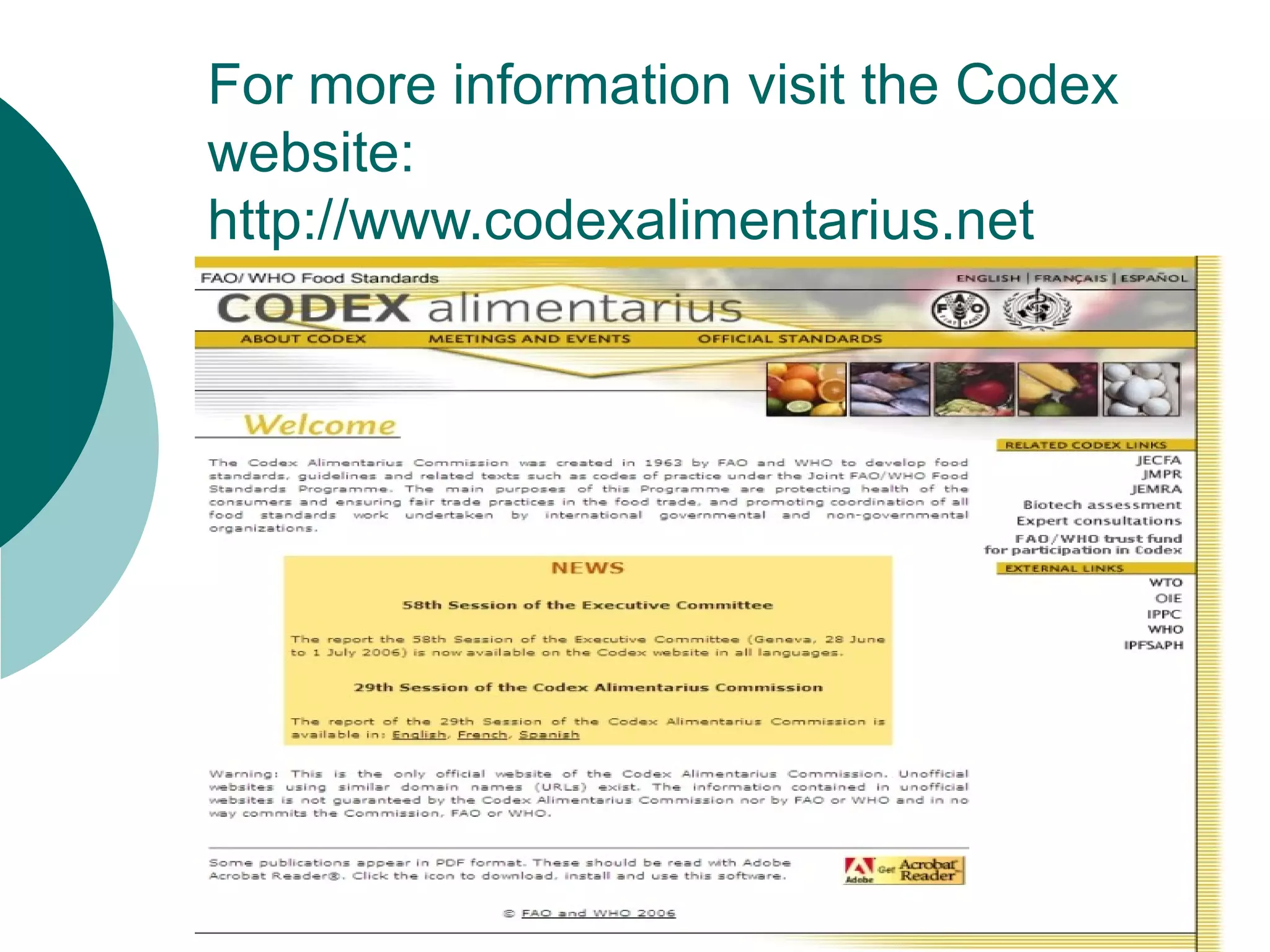 Codex work on milk and milk products (overview) | PPT | Chemistry | Science