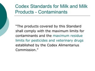 Codex work on milk and milk products (overview) | PPT