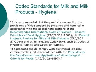 Codex work on milk and milk products (overview) | PPT