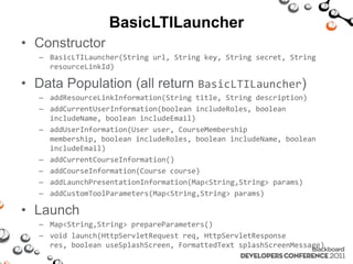 Code Your Own: Tool Integration using the Basic Learning Tools Interoperability (LTI) Standard | PPT