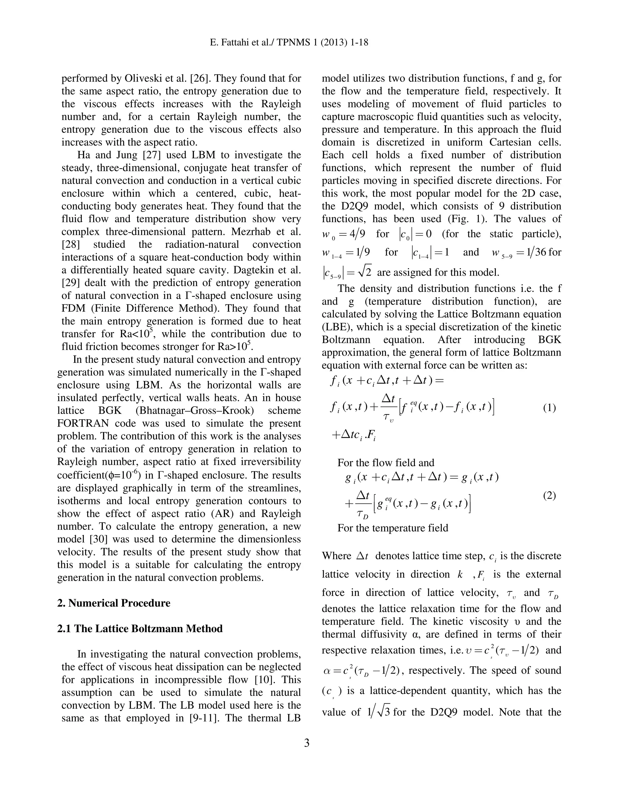 Natural Convection And Entropy Generation In Γ Shaped Enclosure Using Lattice Boltzmann Method Pdf