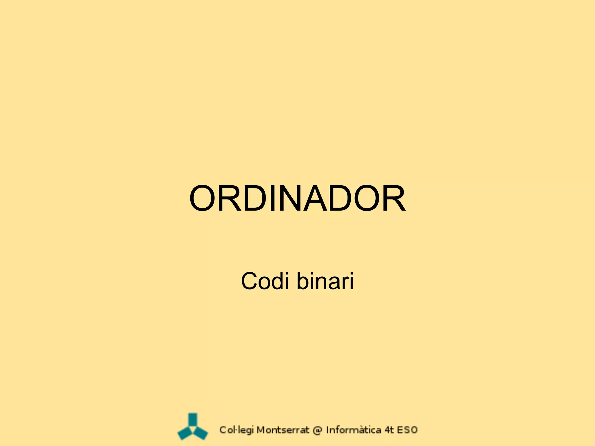Ordinador - Codi binari | PPT